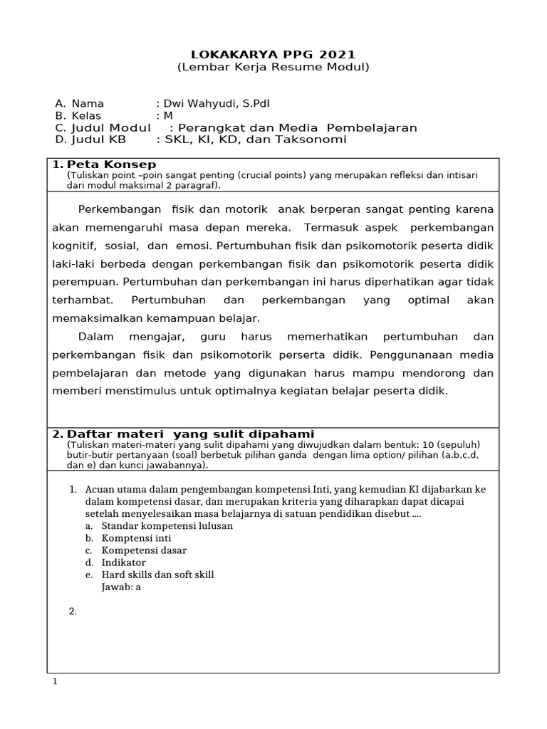 LK KB 1_Modul 1_Perkembangan Peserta Didik | PDF