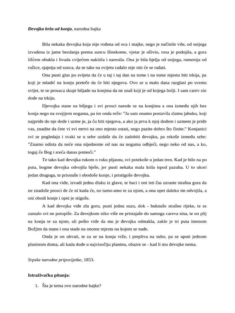 Đevojka Brža Od Konja | PDF