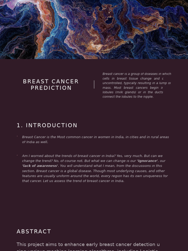 Brest Cancer Prediction | PDF | Cancer | Support Vector Machine