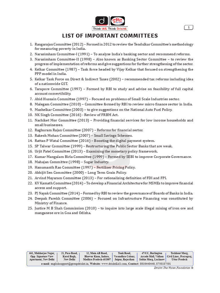 List of Important Committees20250415 180553 | PDF | Reserve Bank Of ...