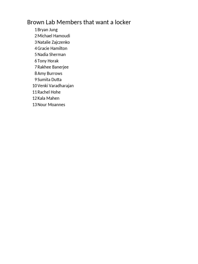 Brown Lab Lockers | PDF