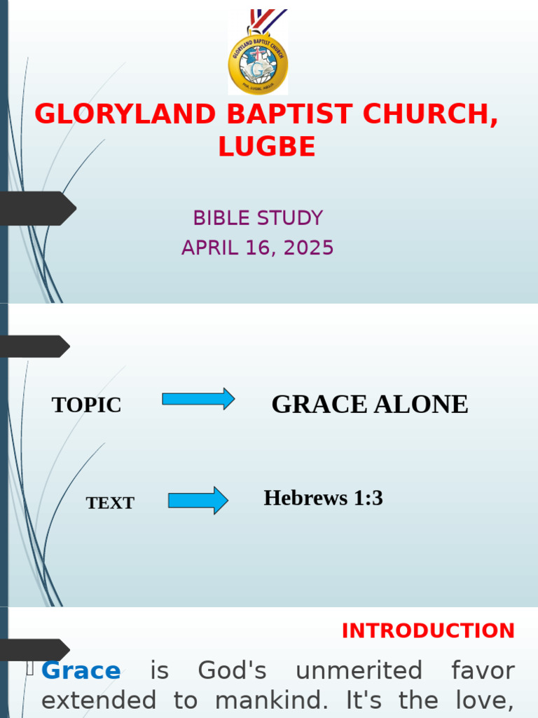 Bible Study 16-04-2025 | PDF | Grace In Christianity | Salvation
