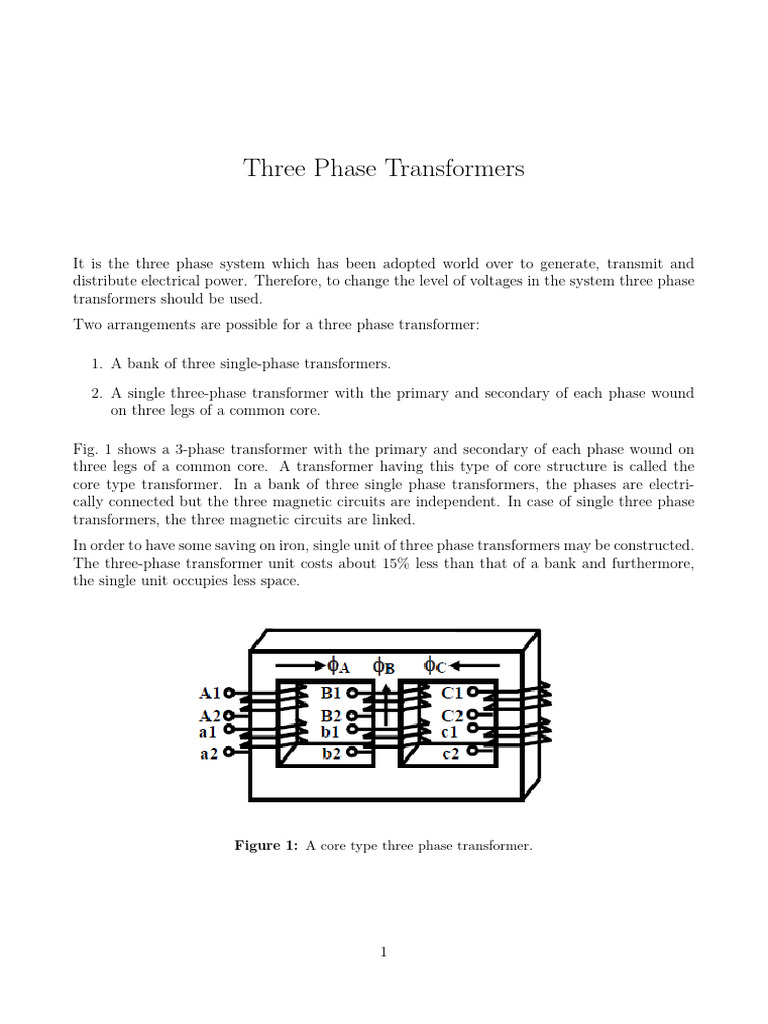 Three Phase Transformers | PDF | Transformer | Electrical Impedance