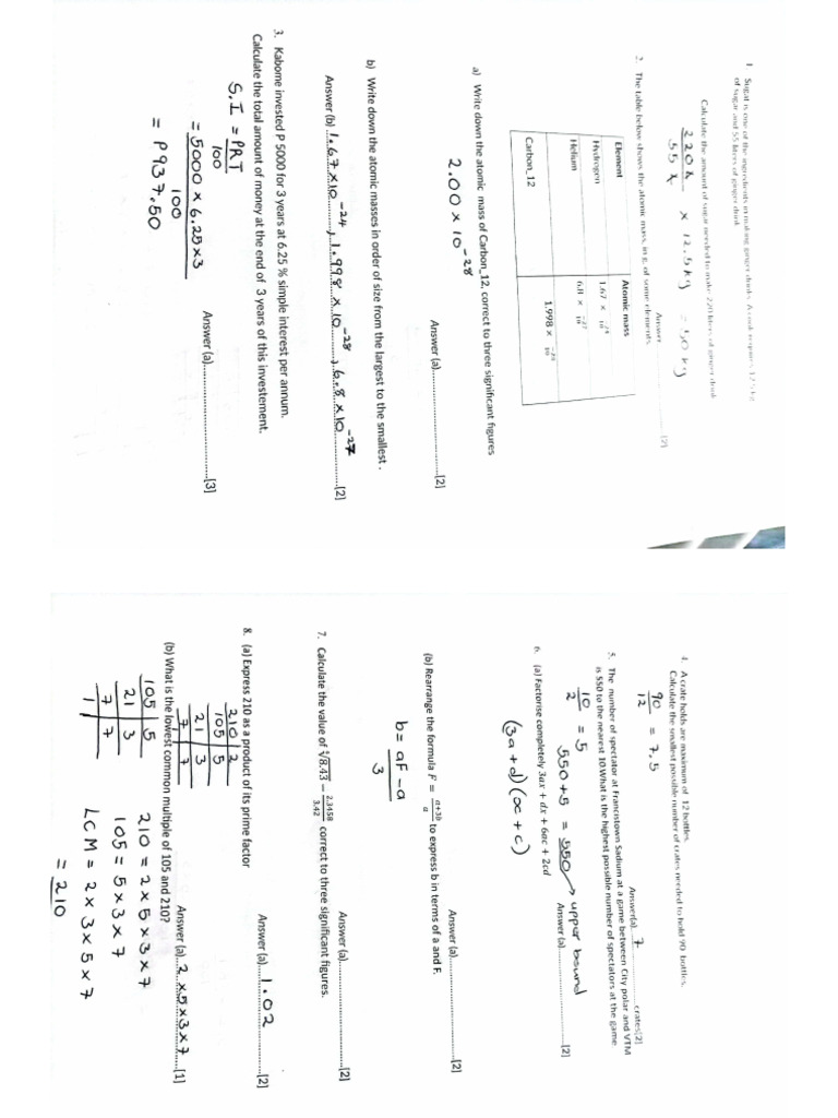Maths PP 2 MK | PDF