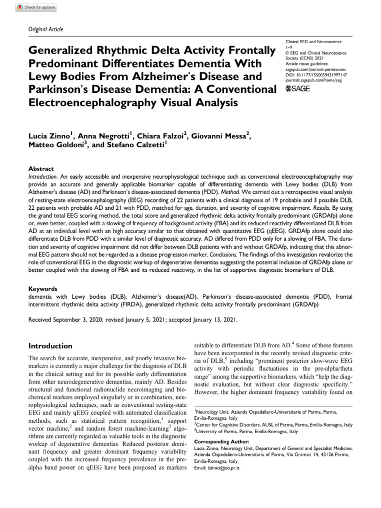 2020 Generalized Rhythmic Delta Activity Frontally | PDF ...