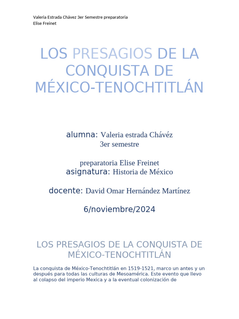 LOS PRESAGIOS DE LA CONQUISTA DE MÉXICO | PDF | México | azteca