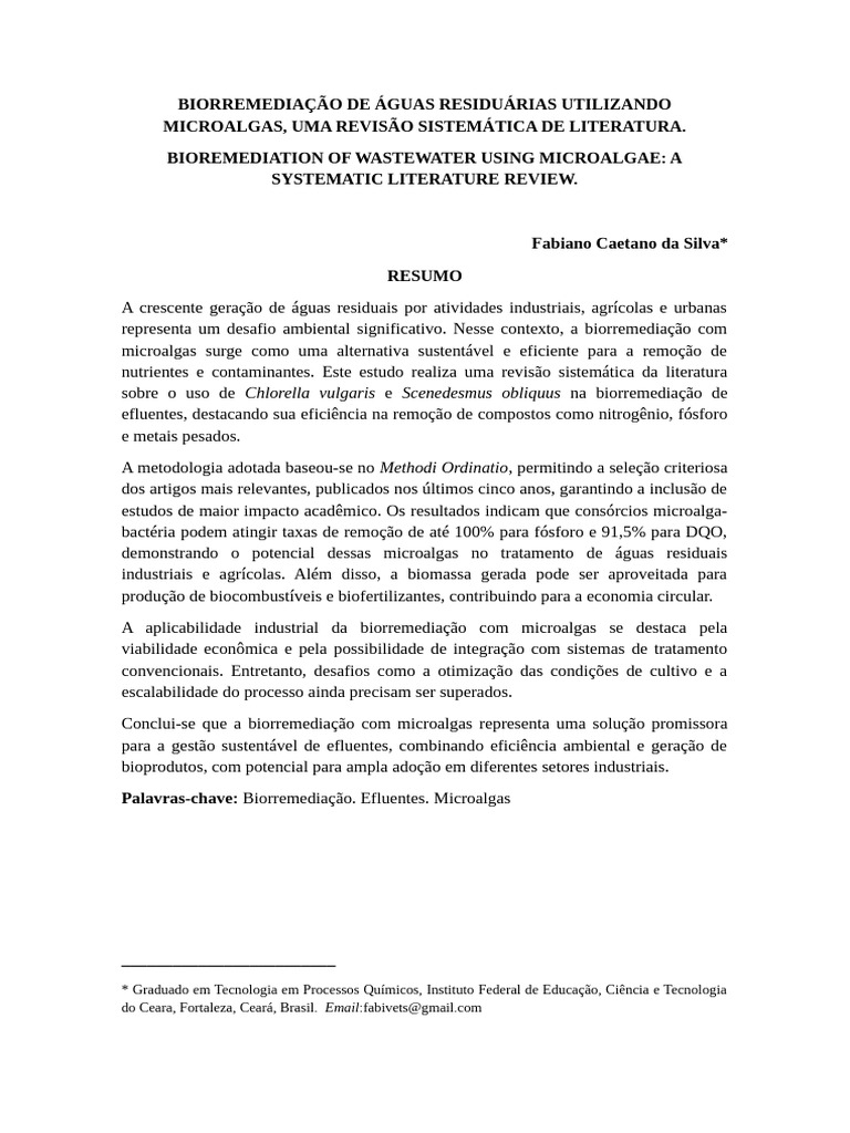 Bioremediation of Wastewater Using Microalgae | PDF | Economia ...