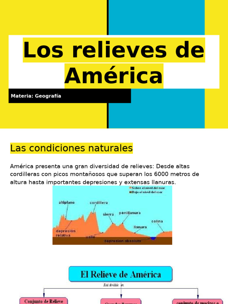 Diversidad de relieves en América | PDF | Placas tectónicas | Tierra