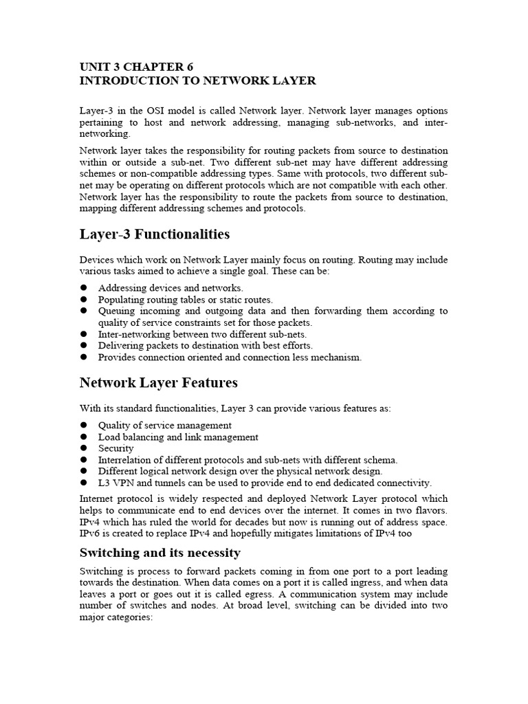 UNIT 3 CHAPTER 6 CN TwHhAC | PDF | Internet Protocols | I Pv6