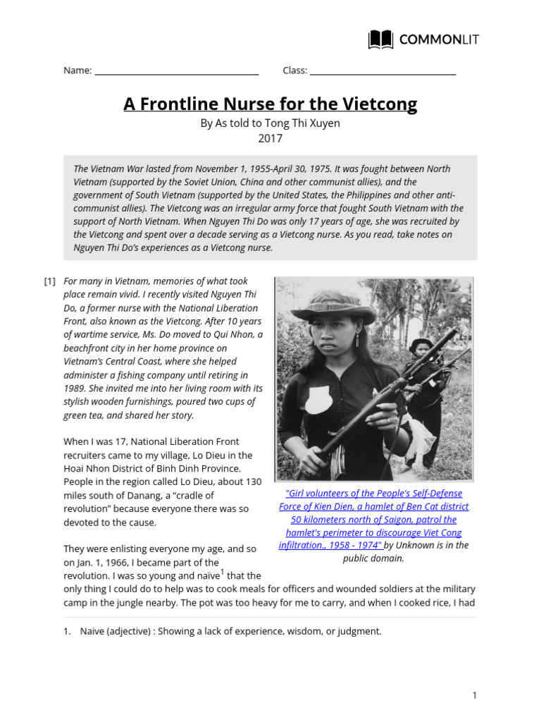 Vietcong Nurse: A Personal Journey | PDF | Viet Cong | Vietnamese ...