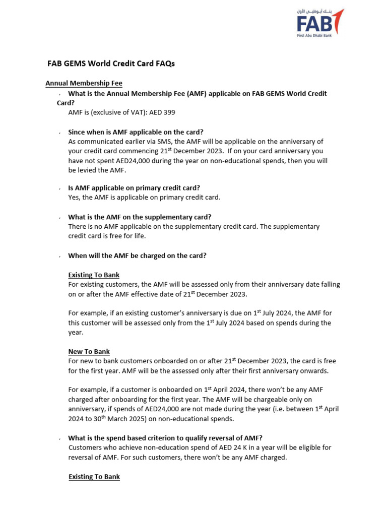 Fab Gems World Credit Card Faqs - en | PDF | Credit Card | Payments