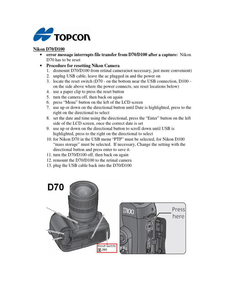 Nikon D70 & D100 Rese#4E0CC | PDF