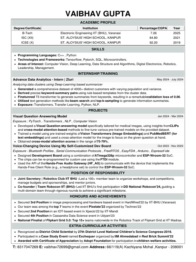 Vaibhav Gupta Vaibhav 2 | PDF | Deep Learning | Computing