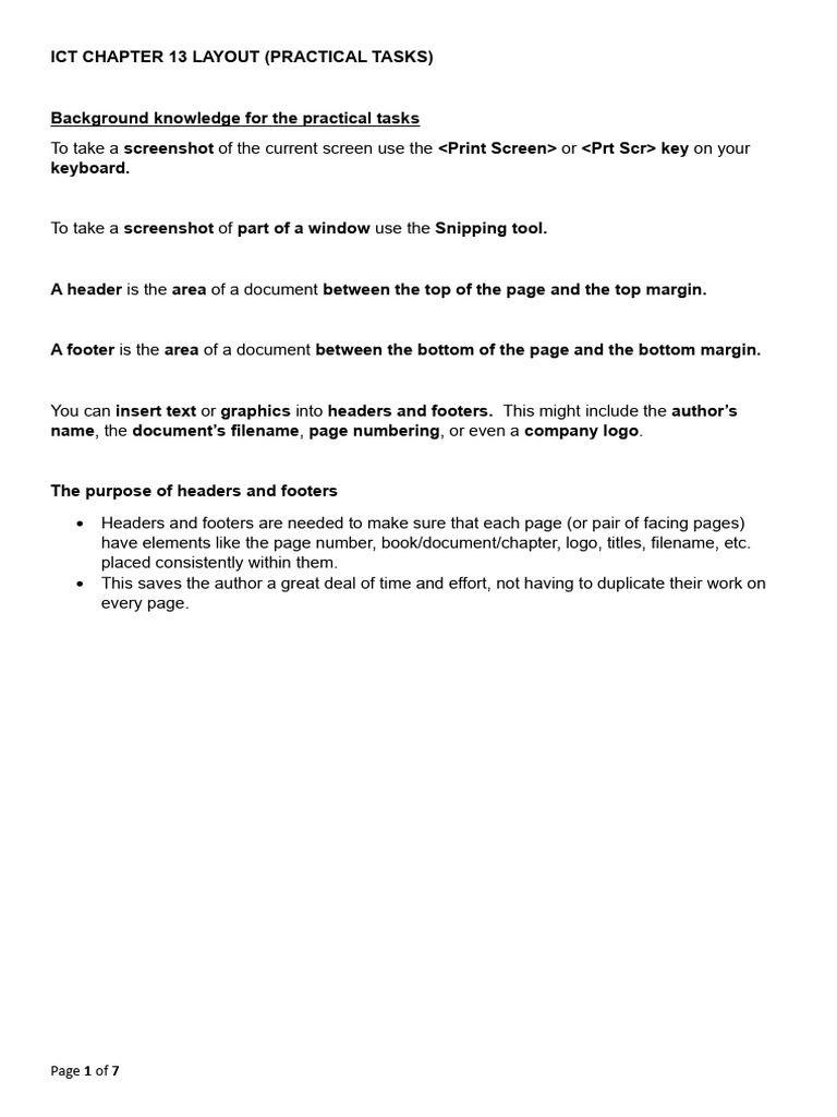 Ict Chapter 13 Layout Practical Tasks | PDF | Page Layout | Paragraph