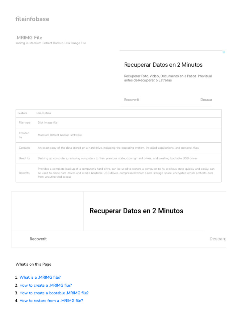 What Is A .MRIMG File - Everything You Need To Know | PDF | Backup ...