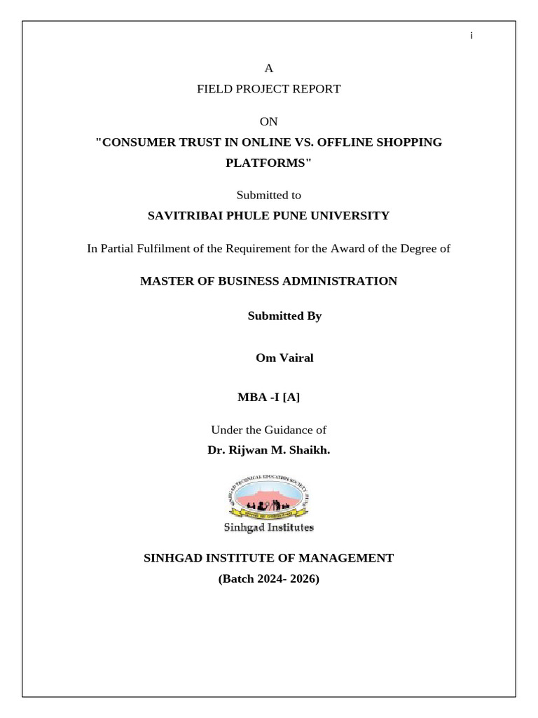 Om Vairal Field Project Report (Final) | PDF | Online Shopping | Brand