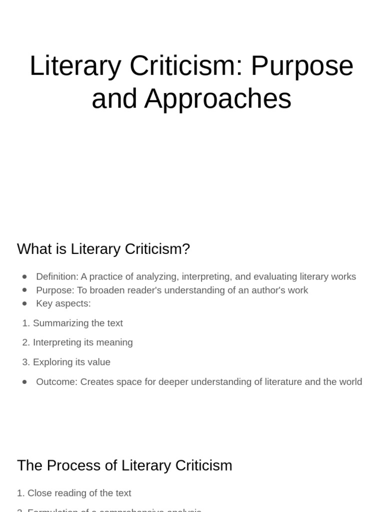Understanding Literary Criticism Approaches | PDF | Deconstruction ...
