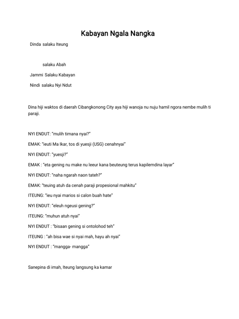 Naskah Si Kabayan Ngala Nangka N-WPS Office | PDF
