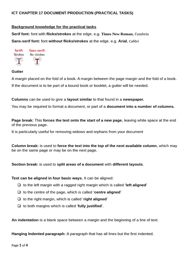 Ict Chapter 17 Document Production Practical Tasks | PDF | Paragraph ...