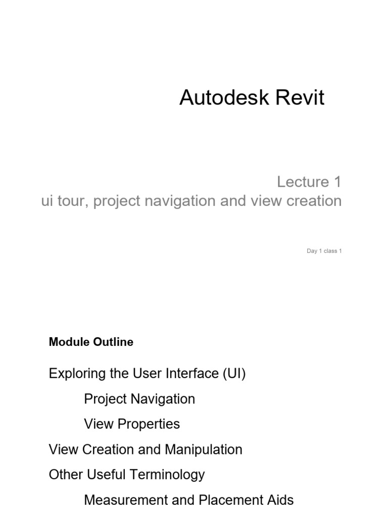 bim lecture 1 introduction to revit as a BIM too | PDF | Menu (Computing) | 3 D Computer Graphics
