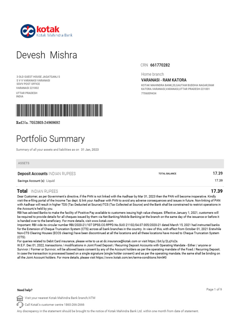 CASAstmt | PDF | Banks | Automated Teller Machine