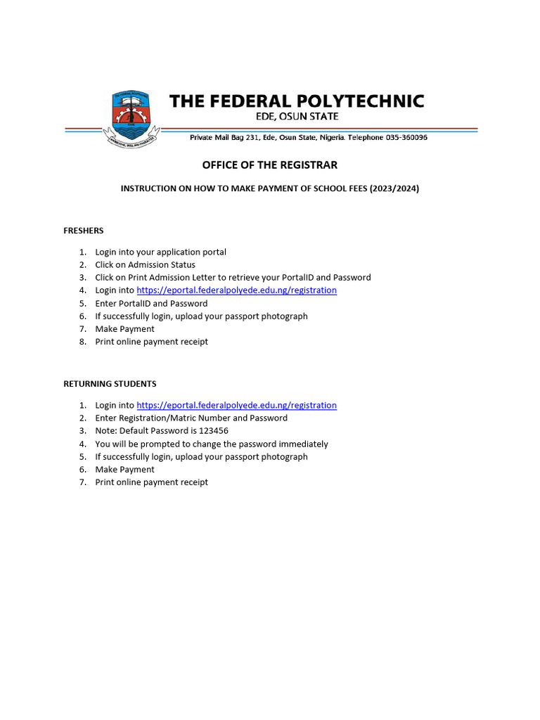 Payment Instruction Pdf