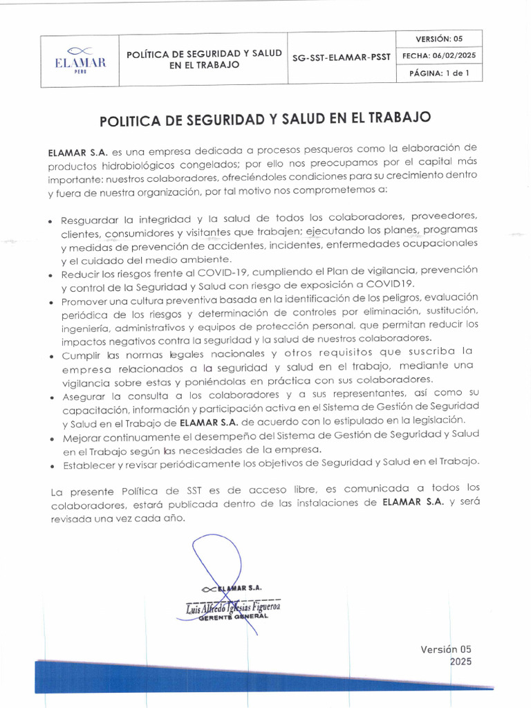 Politicas ELAMAR 2025 PT02 | PDF