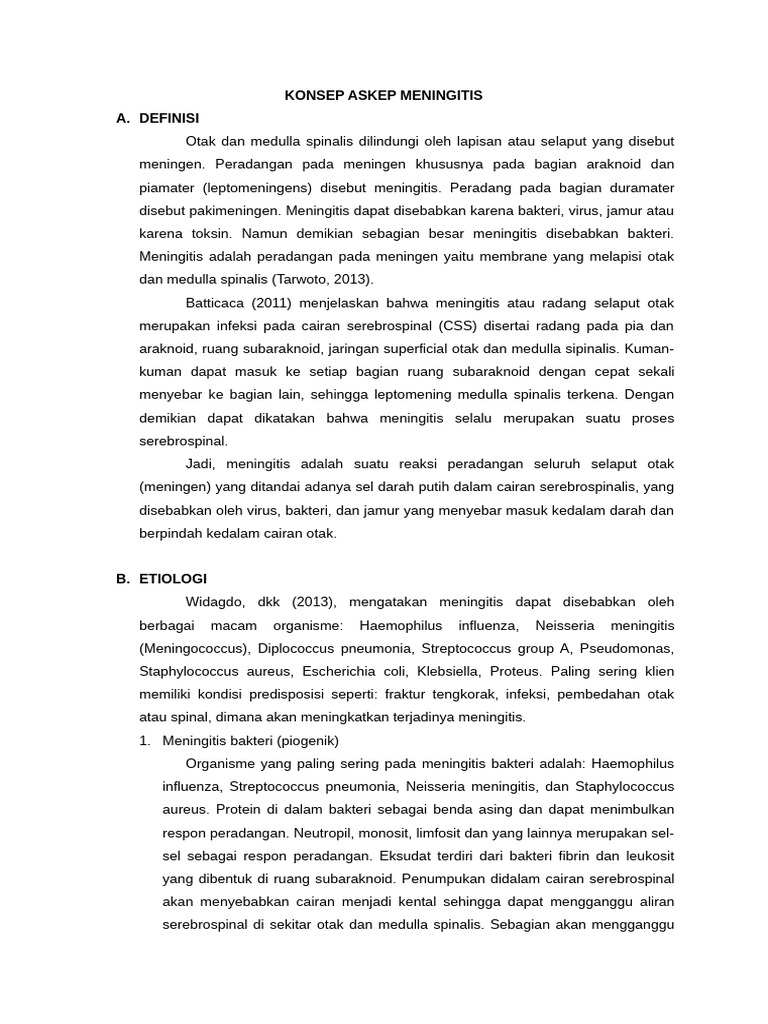 Panduan Lengkap Meningitis: Gejala & Penyebab | PDF