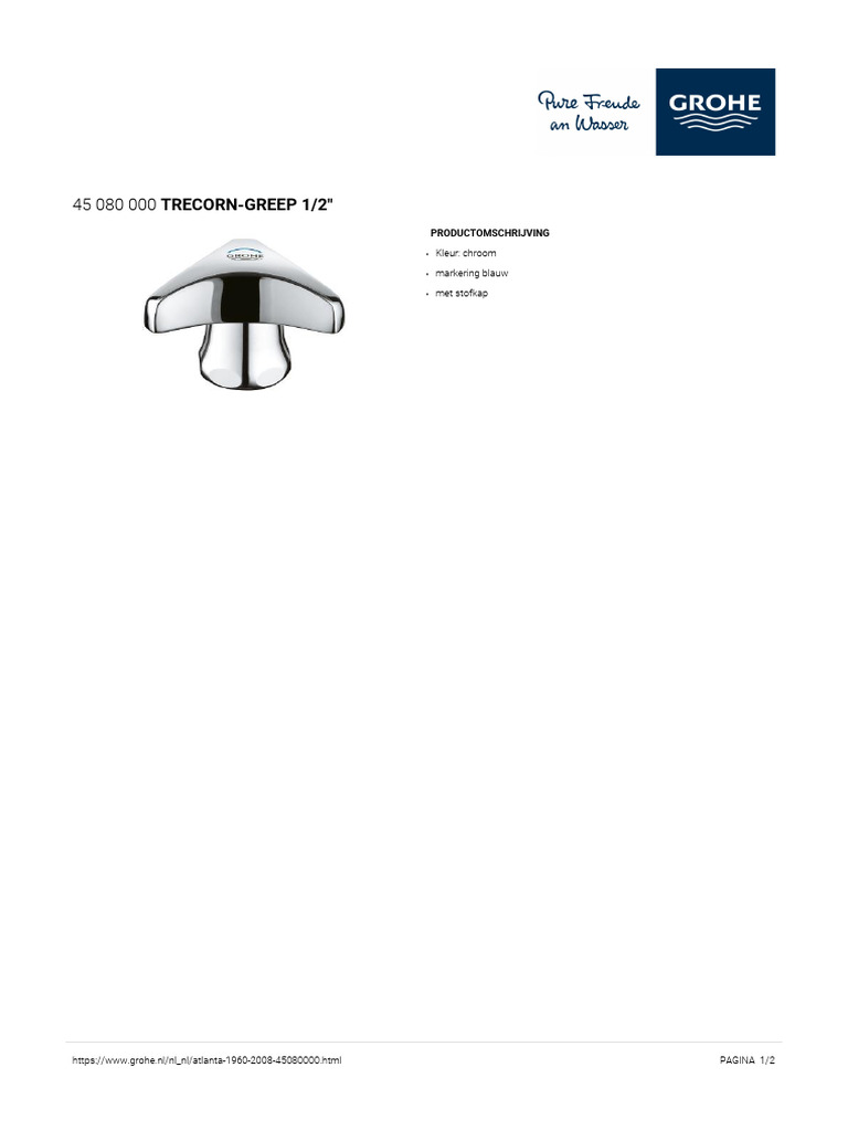 GROHE Specification Sheet 45080000 | PDF