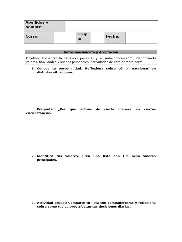 Actividad Fopp Conociéndose A Uno Mismo | PDF | Análisis FODA