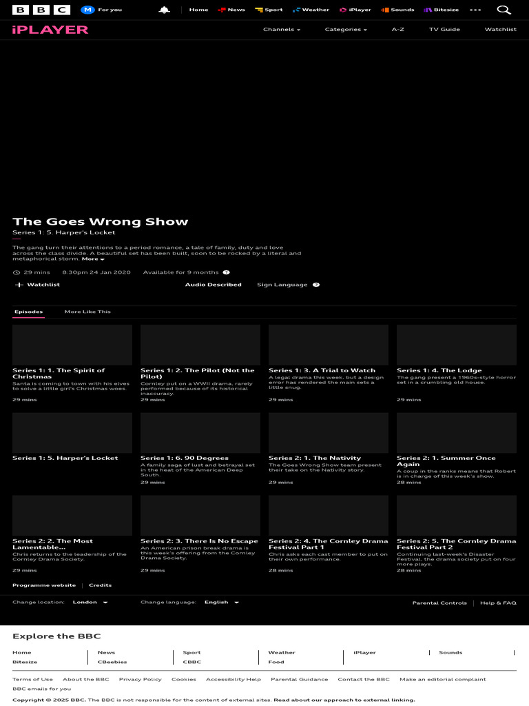 The Goes Wrong Show - Series 1 5. Harpers Locket - BBC iPlayer | PDF | Bbc | Television ...