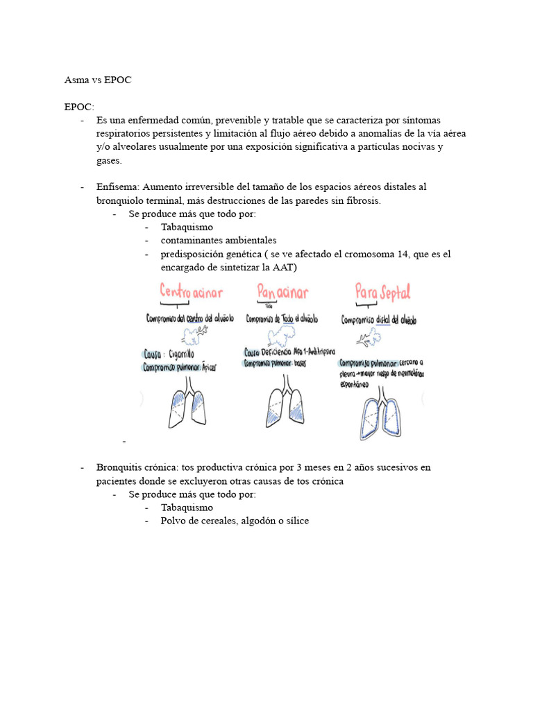 Asma Vs EPOC | PDF | Asma | Enfermedad pulmonar obstructiva crónica