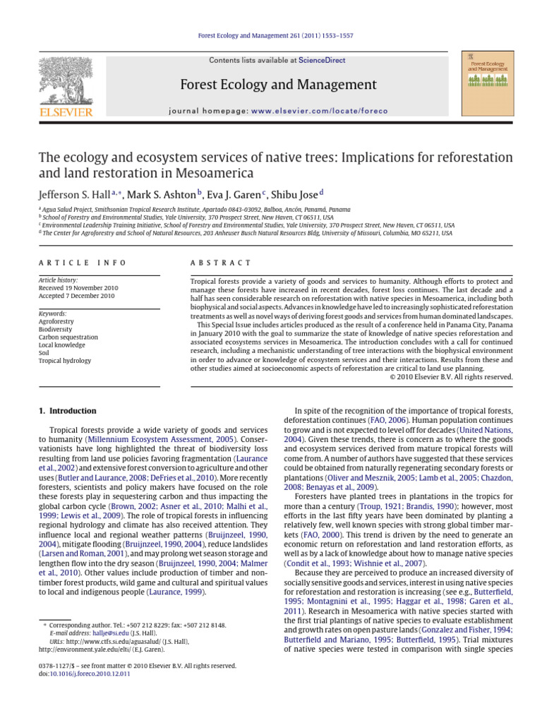 Native Trees in Mesoamerican Reforestation | PDF | Forests | Ecosystem