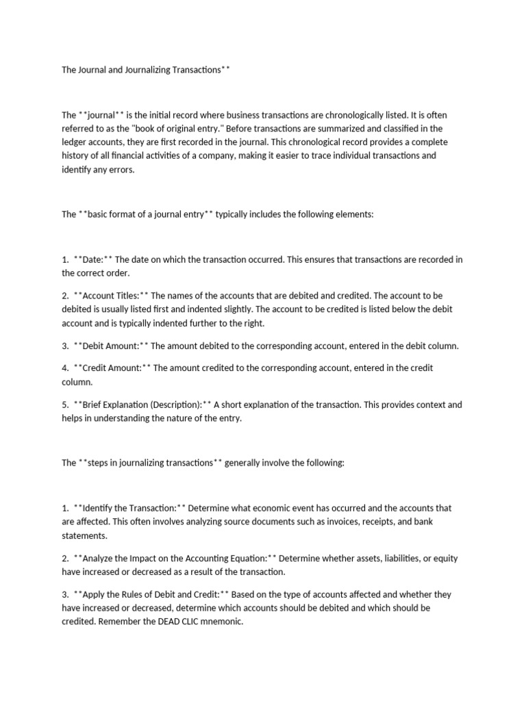 Journal Entries for 20 Transactions | PDF | Debits And Credits ...