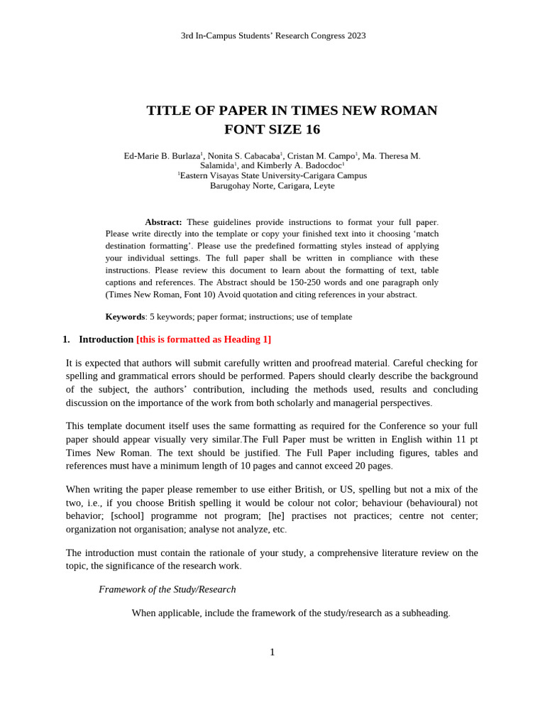 IMRAD Publishable Format For EVSU Students | PDF | Writing | Written ...