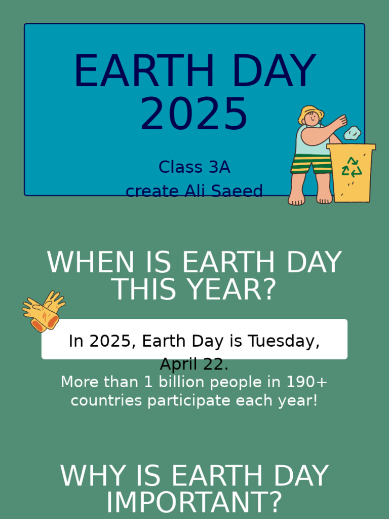 Ali Saeed 3A PowerPoint Earth Day | PDF