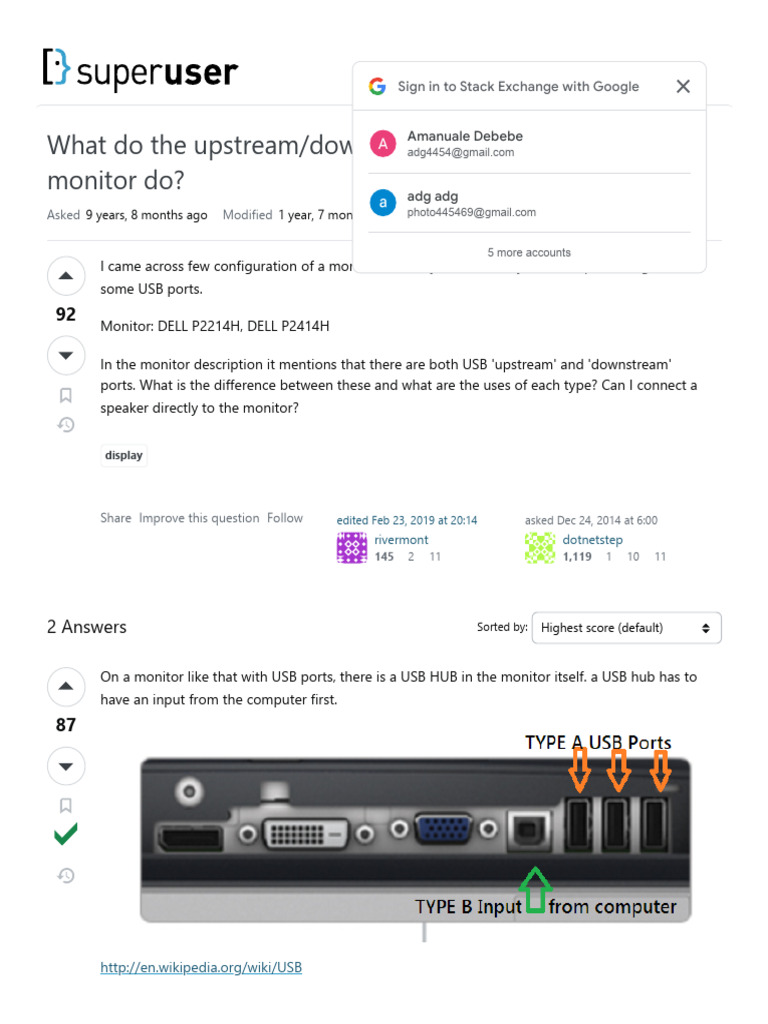 display - What do the upstream_downstream USB ports on a monitor do ...