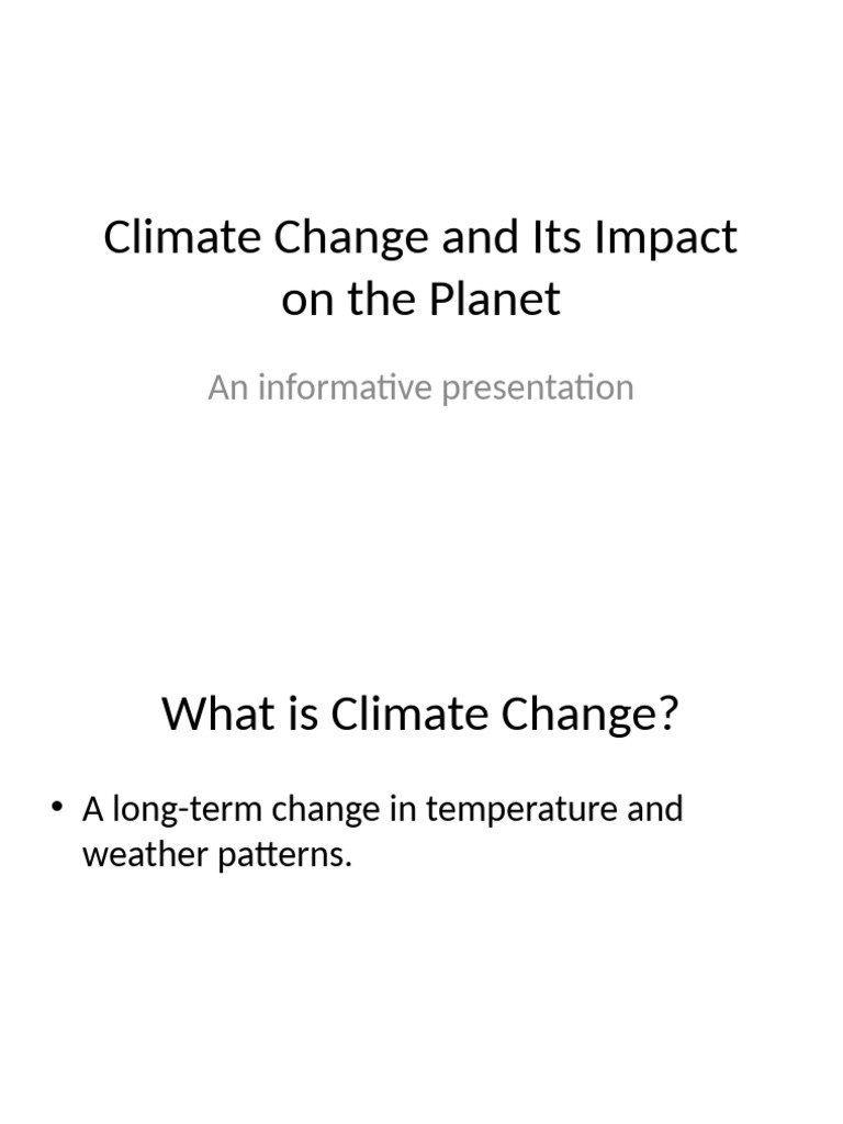 Climate Change Presentation | PDF