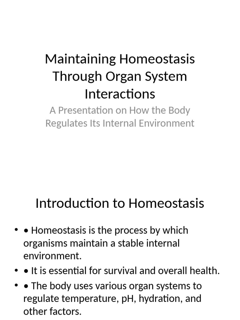 Homeostasis Presentation | PDF