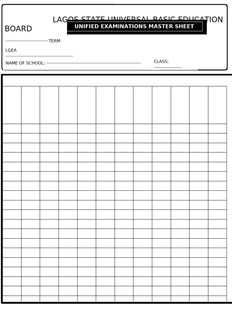 Lagos State Universal Basic Education Board: Unified Examinations ...