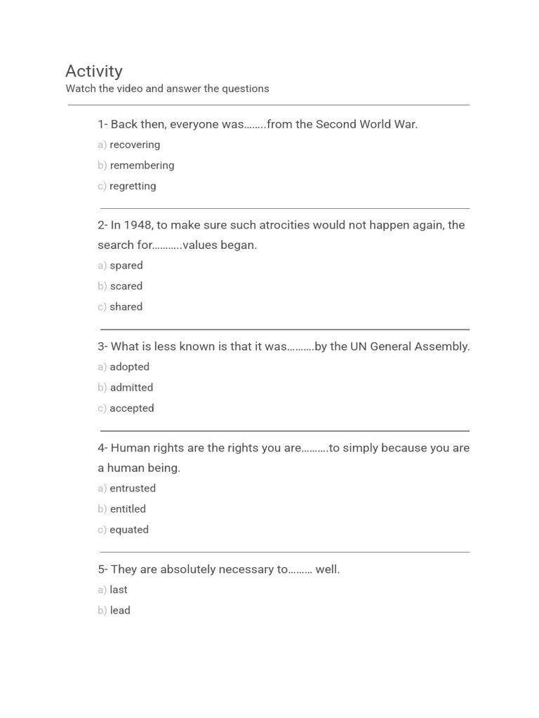Listening Activity 1 | PDF