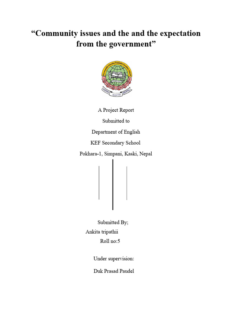 Community Issues and The and The Expectation From The Government | PDF ...