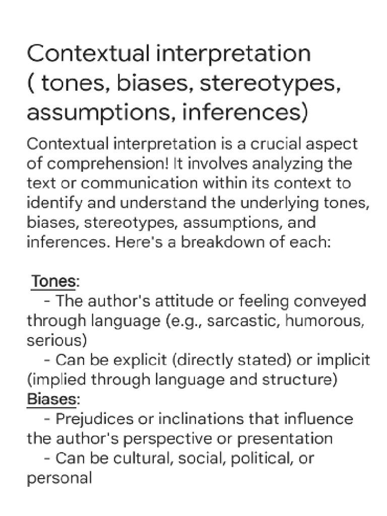 Contextual Interpretation | PDF