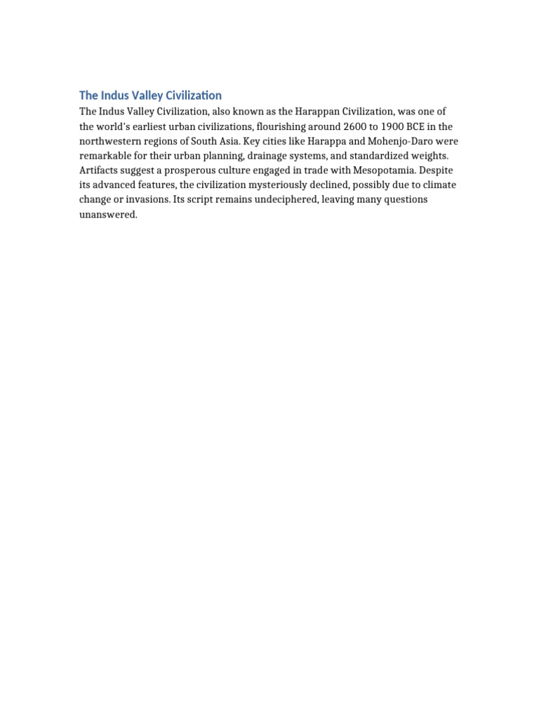 The Indus Valley Civilization | PDF