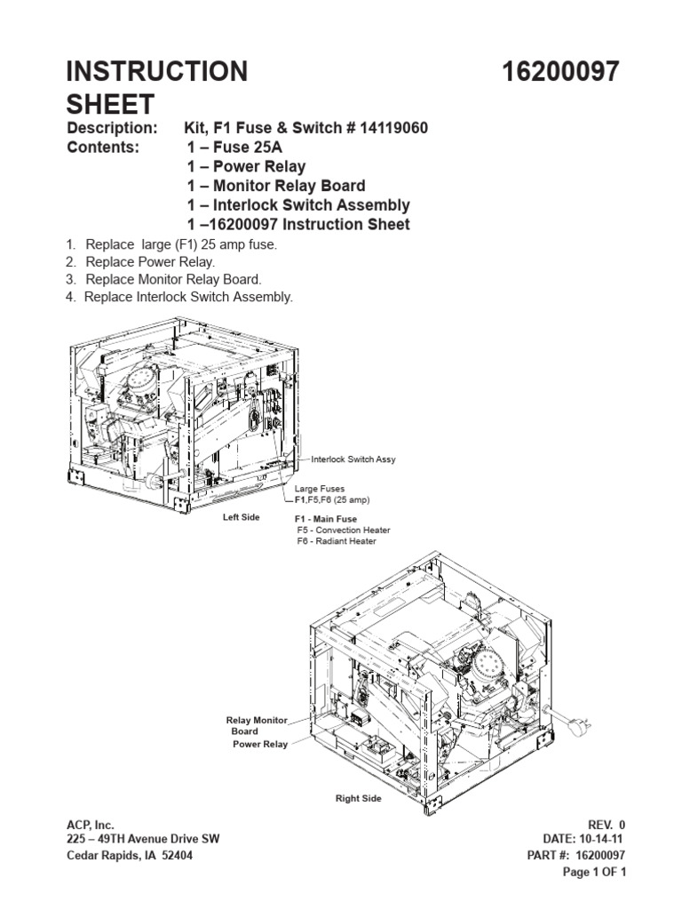 F1 Fuse & Switch Kit Instructions | PDF
