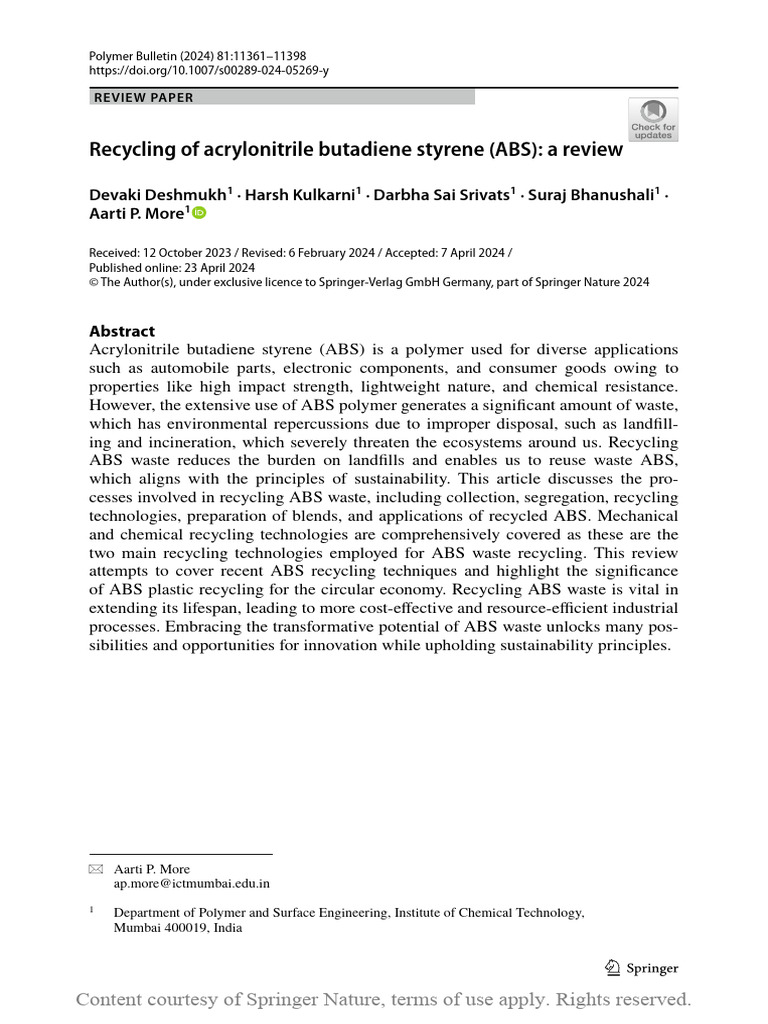 Recycling_of_acrylonitrile_butadiene_styrene_ABS_a | PDF | Recycling ...