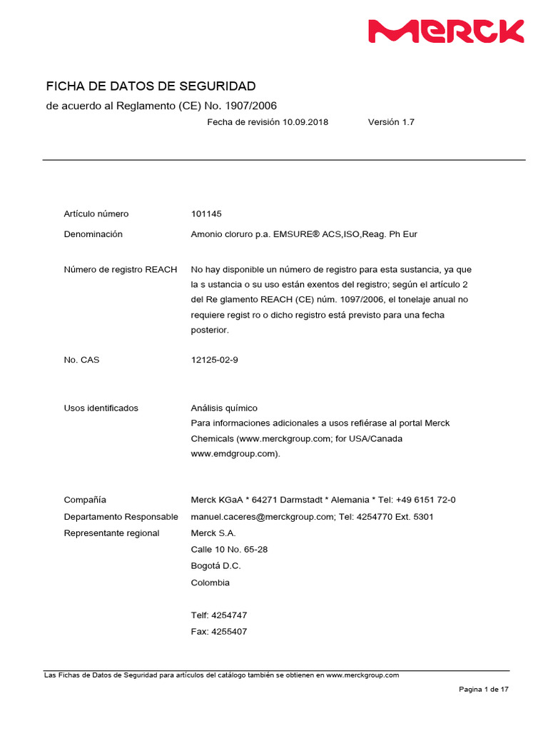 Cloruro de Amonio | PDF | Química