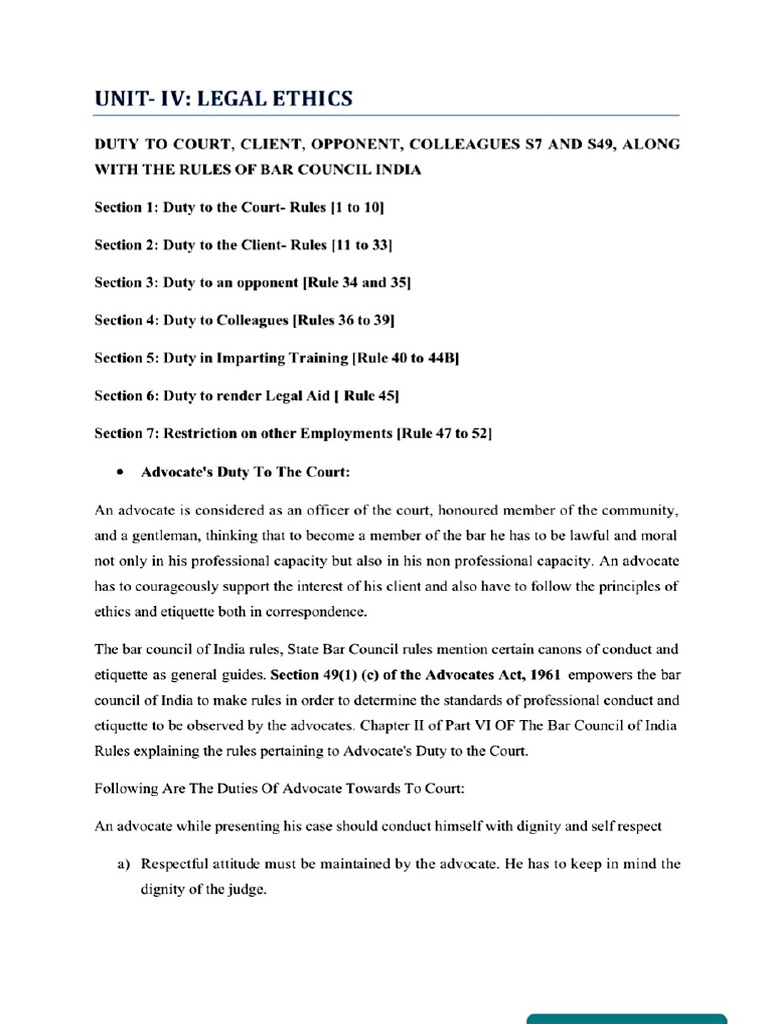 Unit-4 Legal Ethics | PDF