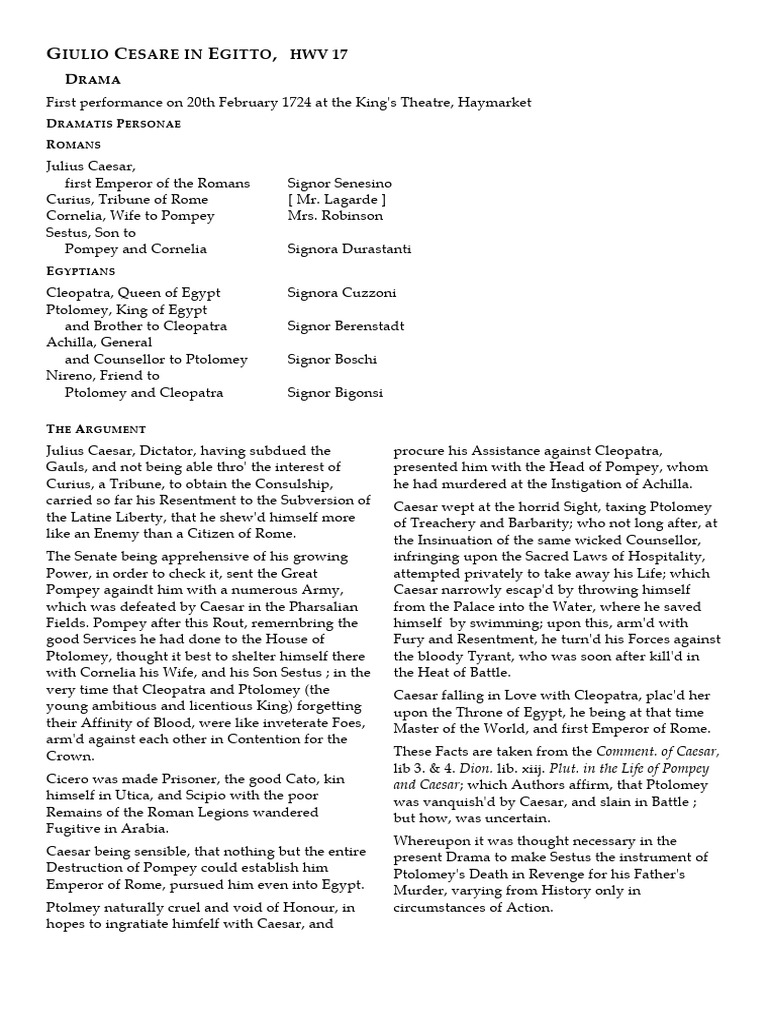 Handel Giulio Cesare | PDF