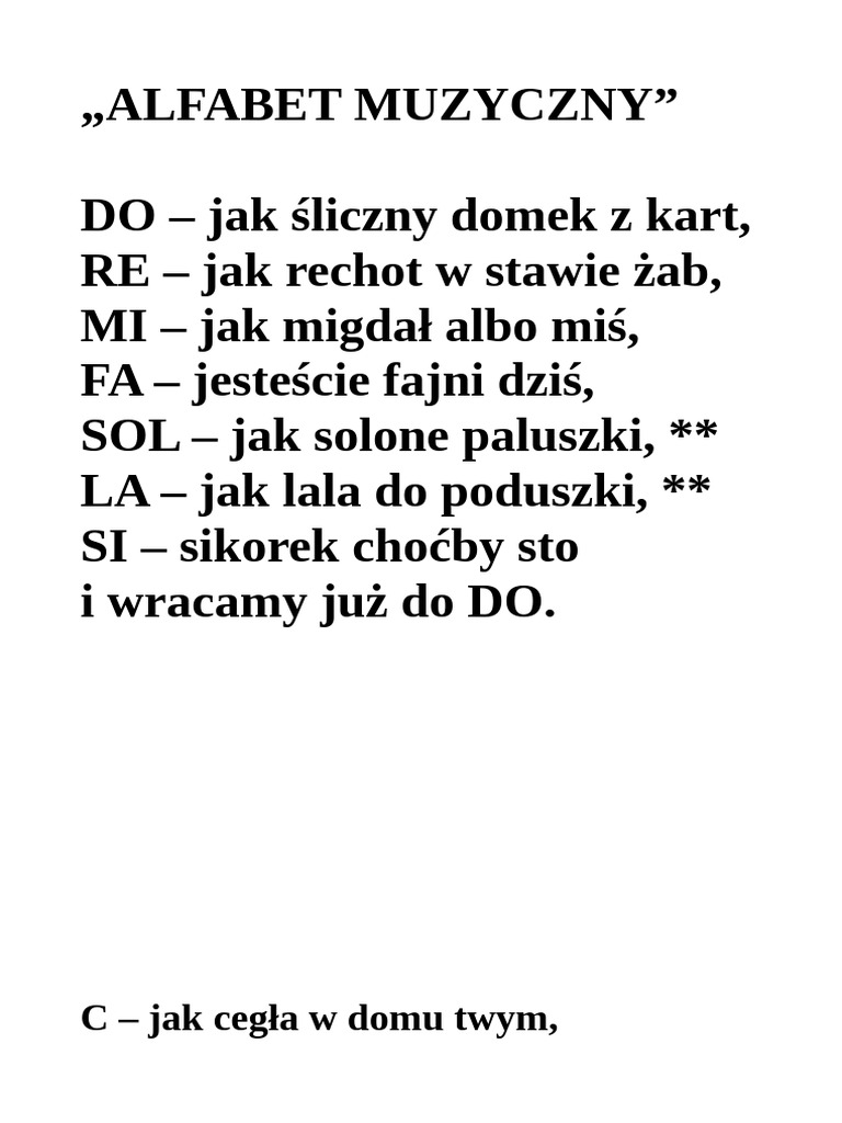 Alfabet Muzyczny | PDF
